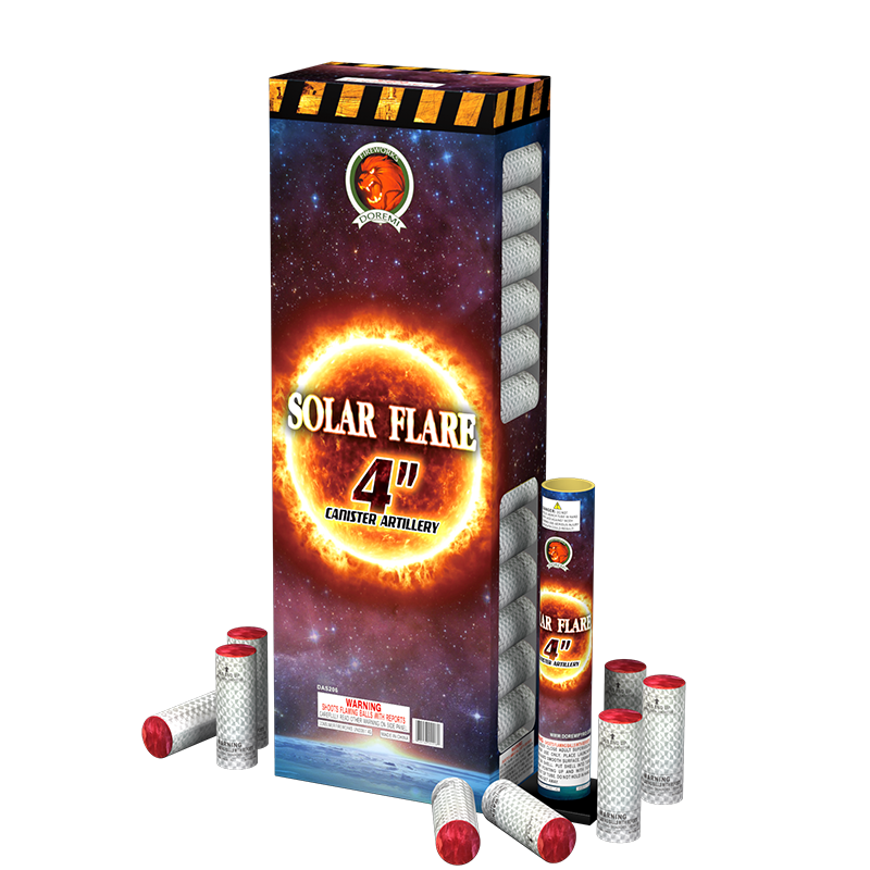 DAS206 SOLAR FLARE 4 INCHES CANISTER SHELLS FIREWORKS,60G SHELLS