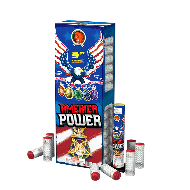 DAS503 AMERICA POWER 5 INCHES CANISTER SHELLS FIREWORKS, FIREWORKS FACTORY
