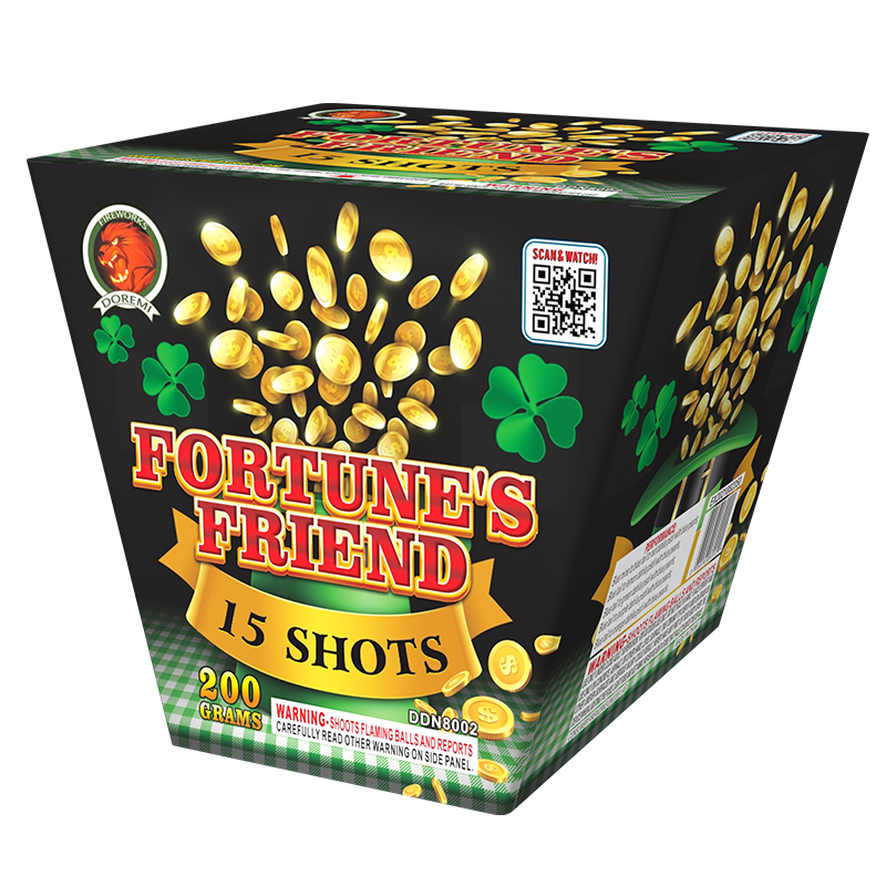 DDN8002 FORTUNE'S FRIEND 15 SHOTS CAKE FIREWORKS