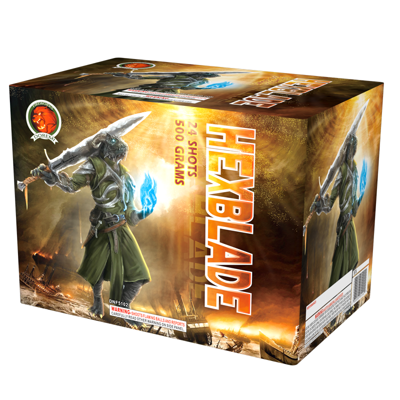 DNF5102 HEXBLADE 24 SHOTS CAKE FIREWORKS, CHINA FIREWORKS FACTORY