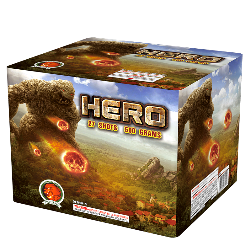 DFN6015 HERO 27 SHOTS CAKE FIREWORKS, CONSUMER FIREWORKS, 1.4G FIREWORKS