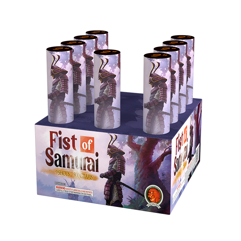 DFN6003 FIST OF SAMURAI 2 INCHES 9 SHOTS CAKE FIREWORKS, 1.4G CONSUMER ...