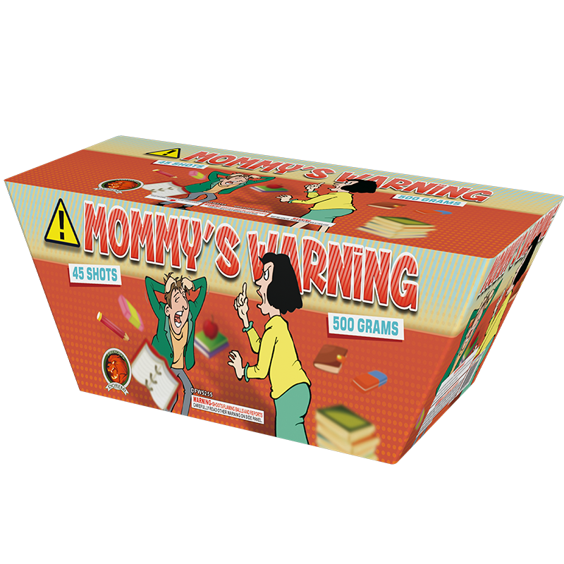 DFW5255 MOMMY'S WARNING 45 SHOTS CAKE FIREWORKS, 500G CONSUMER CAKES ...