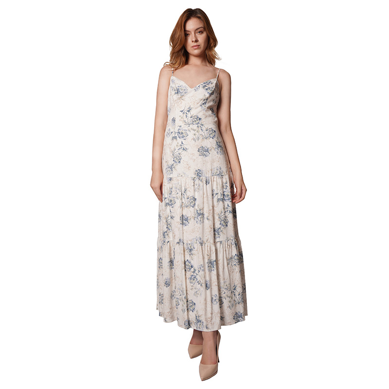Elegant dress with suspender print