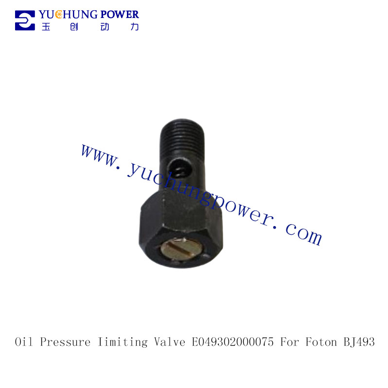 Oil Pressure Iimiting Valve E049302000075 For Foton BJ493