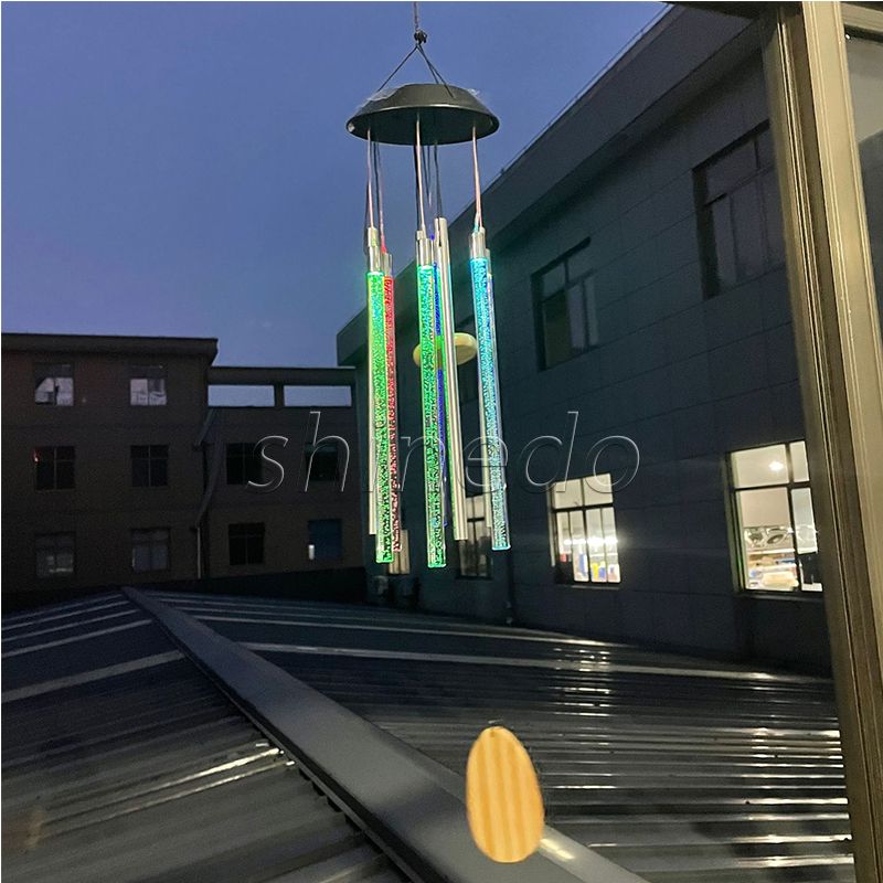 Solar Plastic pipe Wind Chimes Colorful Outdoor