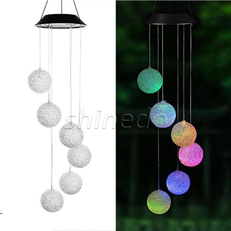 Crystal Ball Solar Lights Wind Chimes