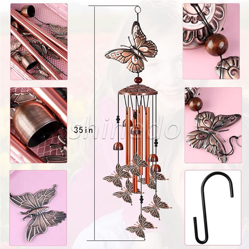 Butterflies Windchime, Outside Butterfly Metal Wind Chimes