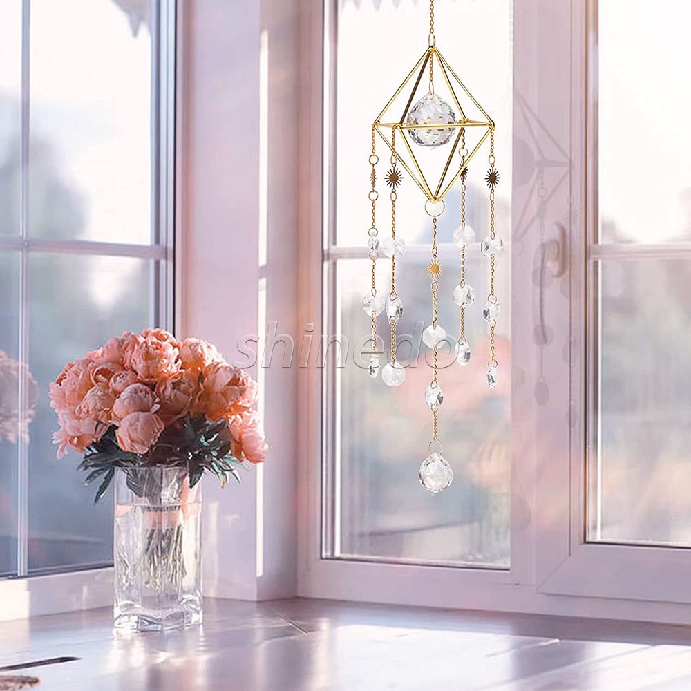 Prism Crystals Rainbow Hanging Crystal Suncatcher for Window