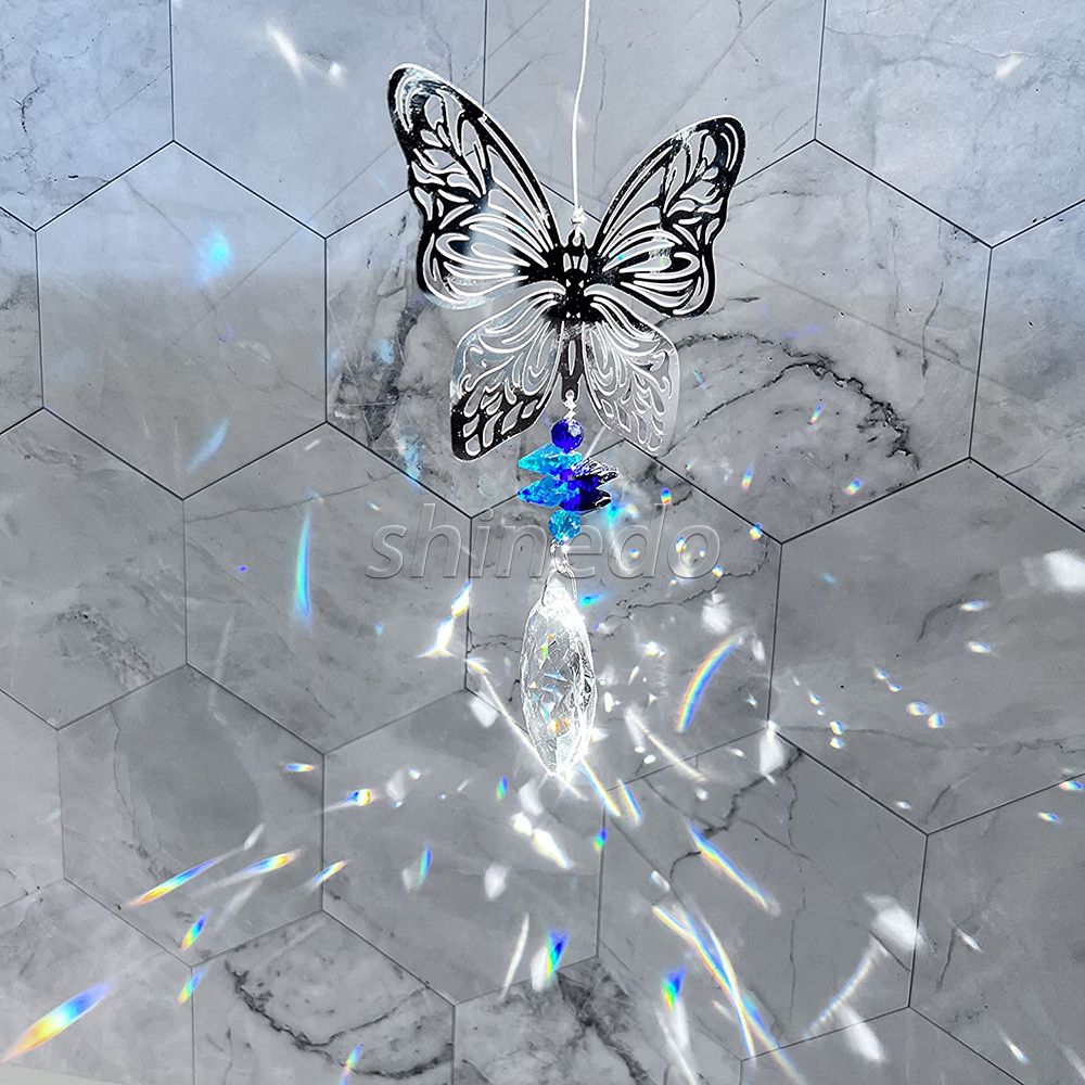 Handmade Butterfly Crystal Suncatcher