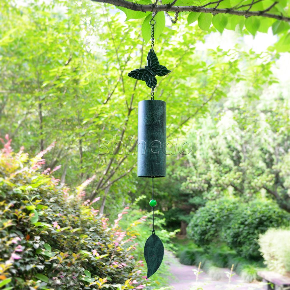 Green Butterfly Deep Tone Memorial Wind Chime