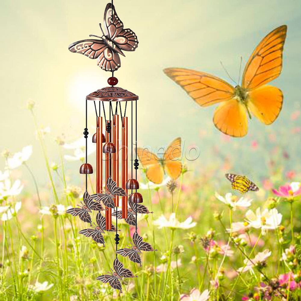 Butterflies Windchime, Outside Butterfly Metal Wind Chimes