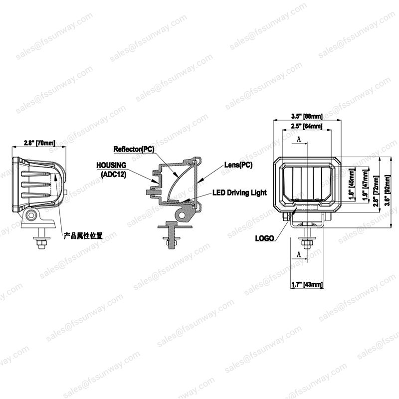 rectangular led driving lights,rectangular driving light with glow park ...