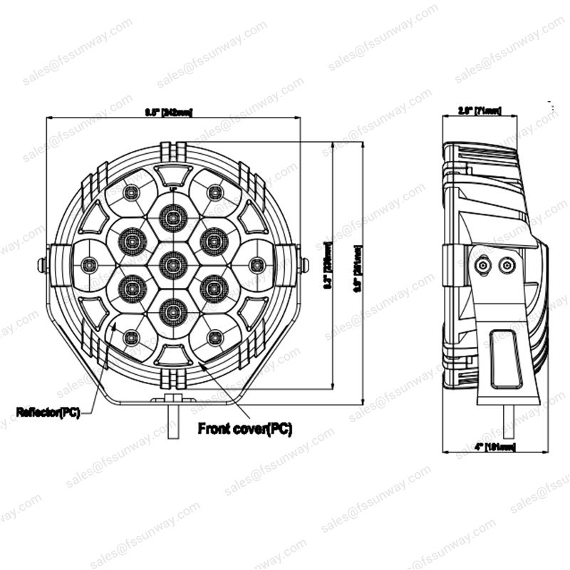 9 inch round led driving light, offroad lights,9 inch spot lights
