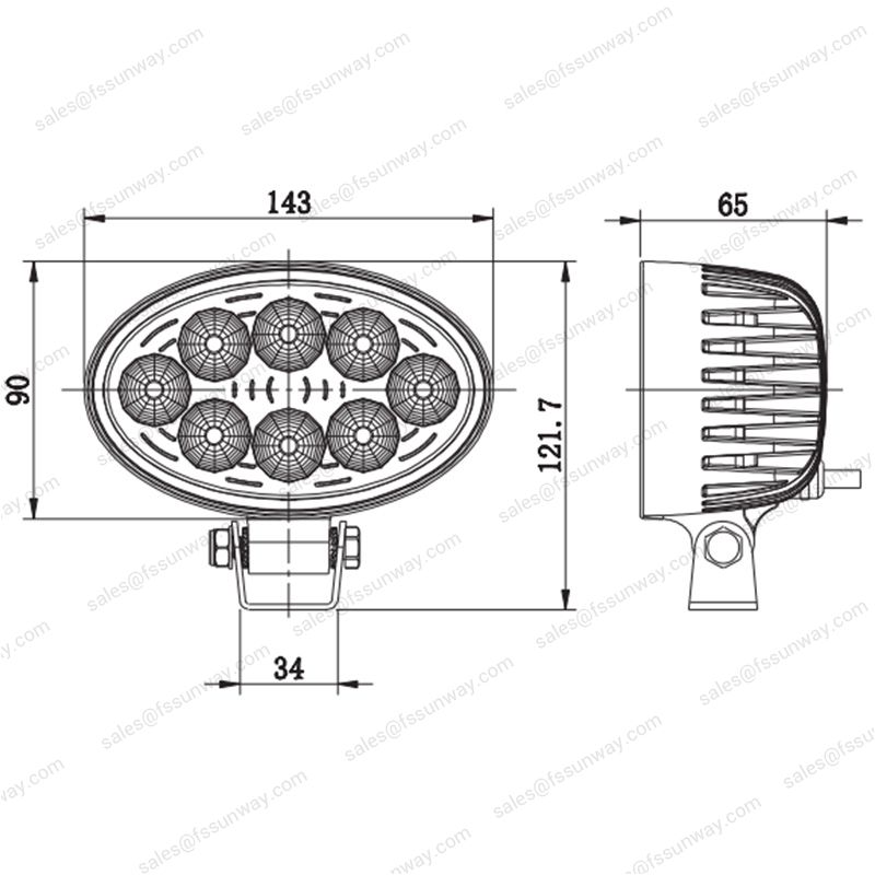 oval led work light, work light, work lamp