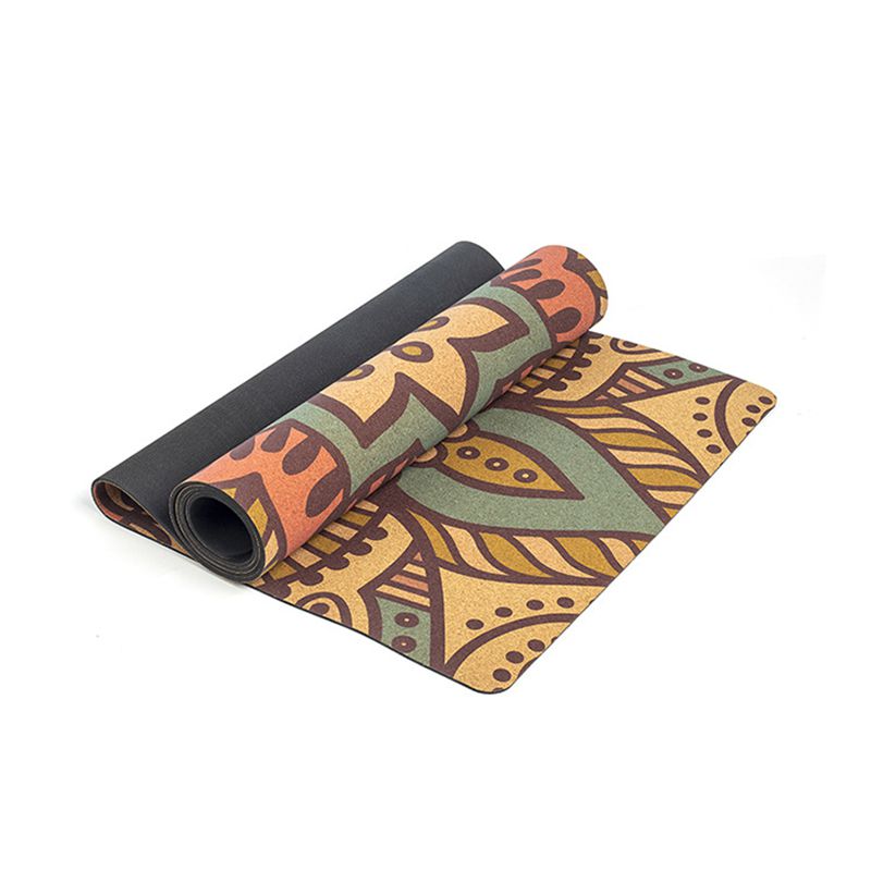Botanical Printed Natural Cork Rubber Yoga Mat