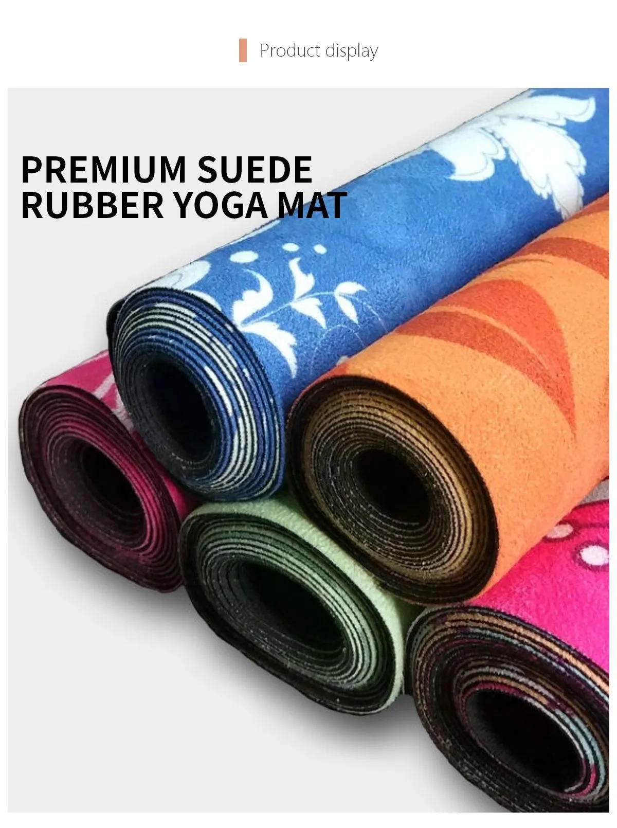 Wholesale Custom Printed Suede Rubber Yoga Mat