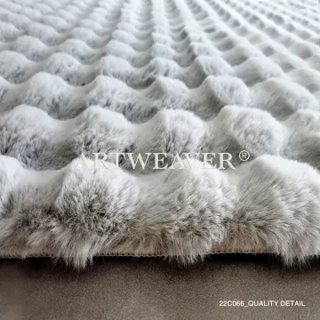 Rabbit faux fur rug, 3D rug, patterned rug