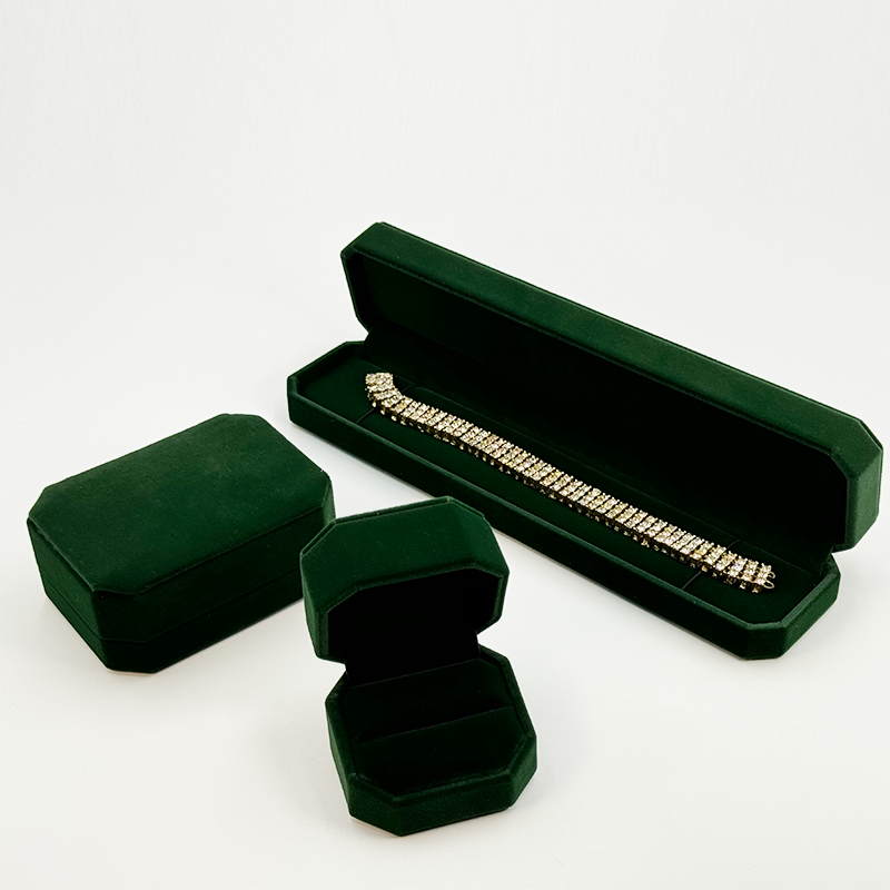 custom octagonal velvet jewelry box