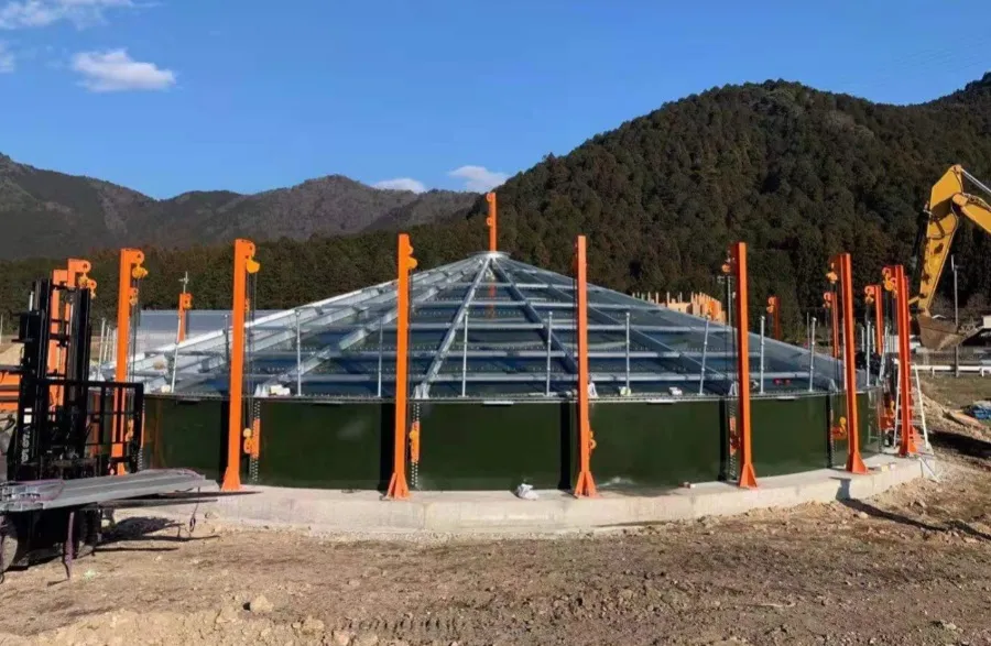 THE JAPANESE WATER TANK IS NEARING COMPLETION