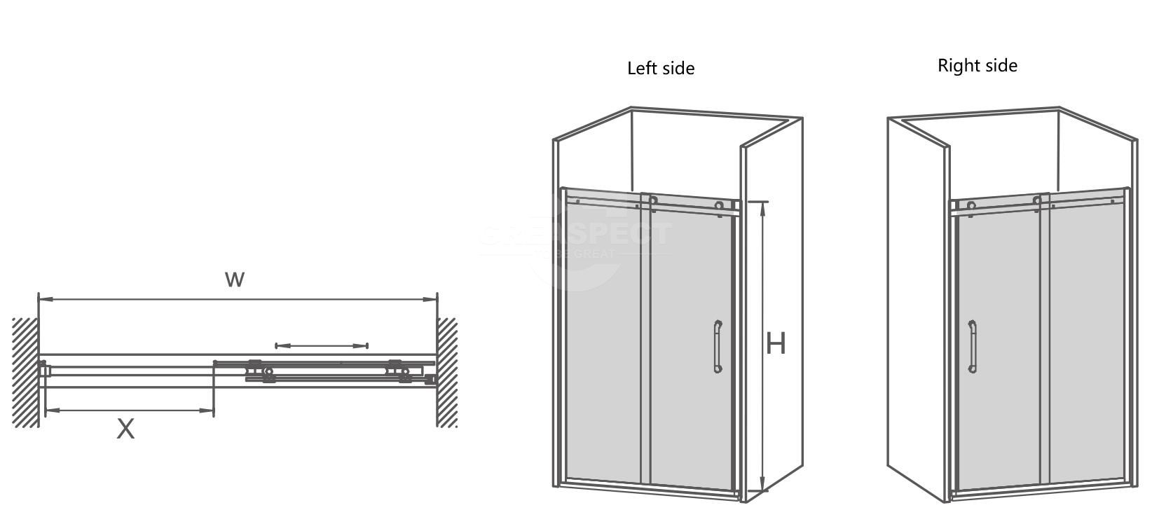 shower door SGCC glass screen factory price