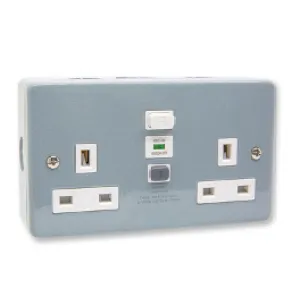 METalclad 13amp twin RCD socket & spur