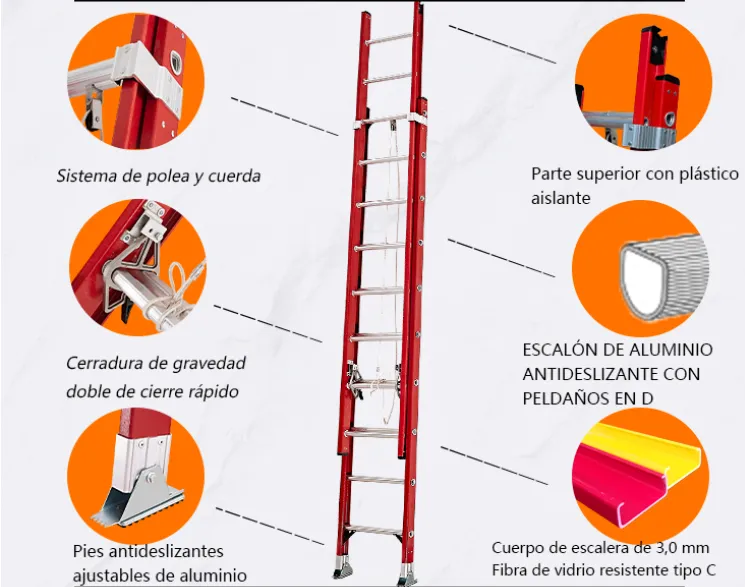escalera de fibra de vidrio,