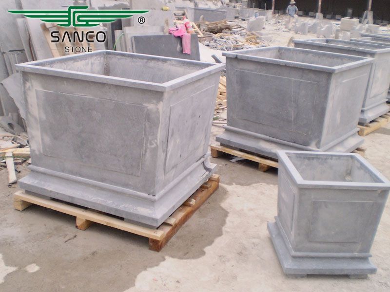 Flower Pot Stone Blue