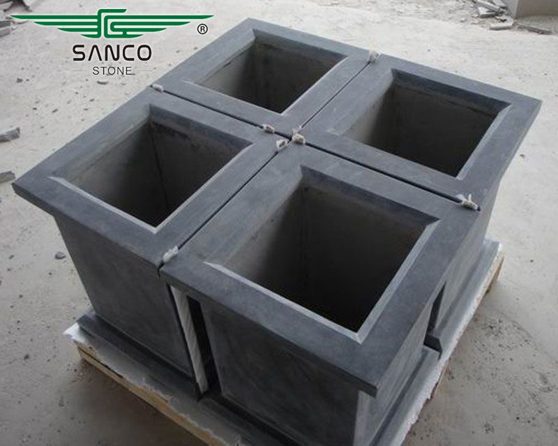 Flower Pot Stone Blue