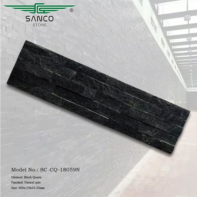 Black Stacked Stone Tile