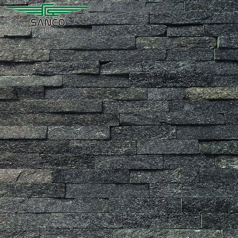 Black Stacked Stone Tile