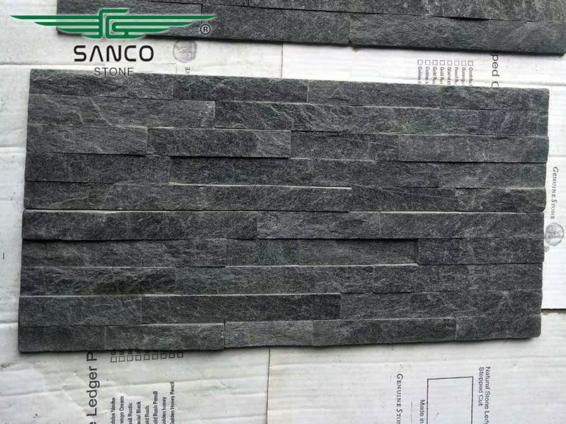 Black Stacked Stone Tile