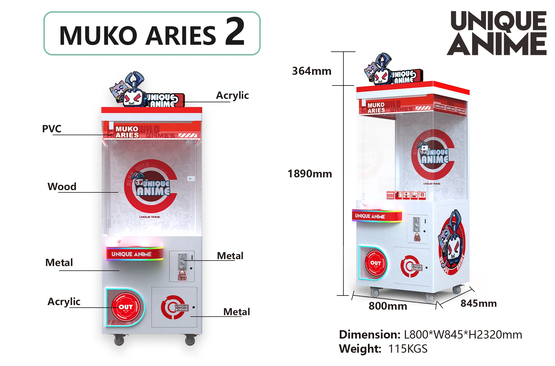 UAS-T4 Doll Crane Machine - Muko Aries2