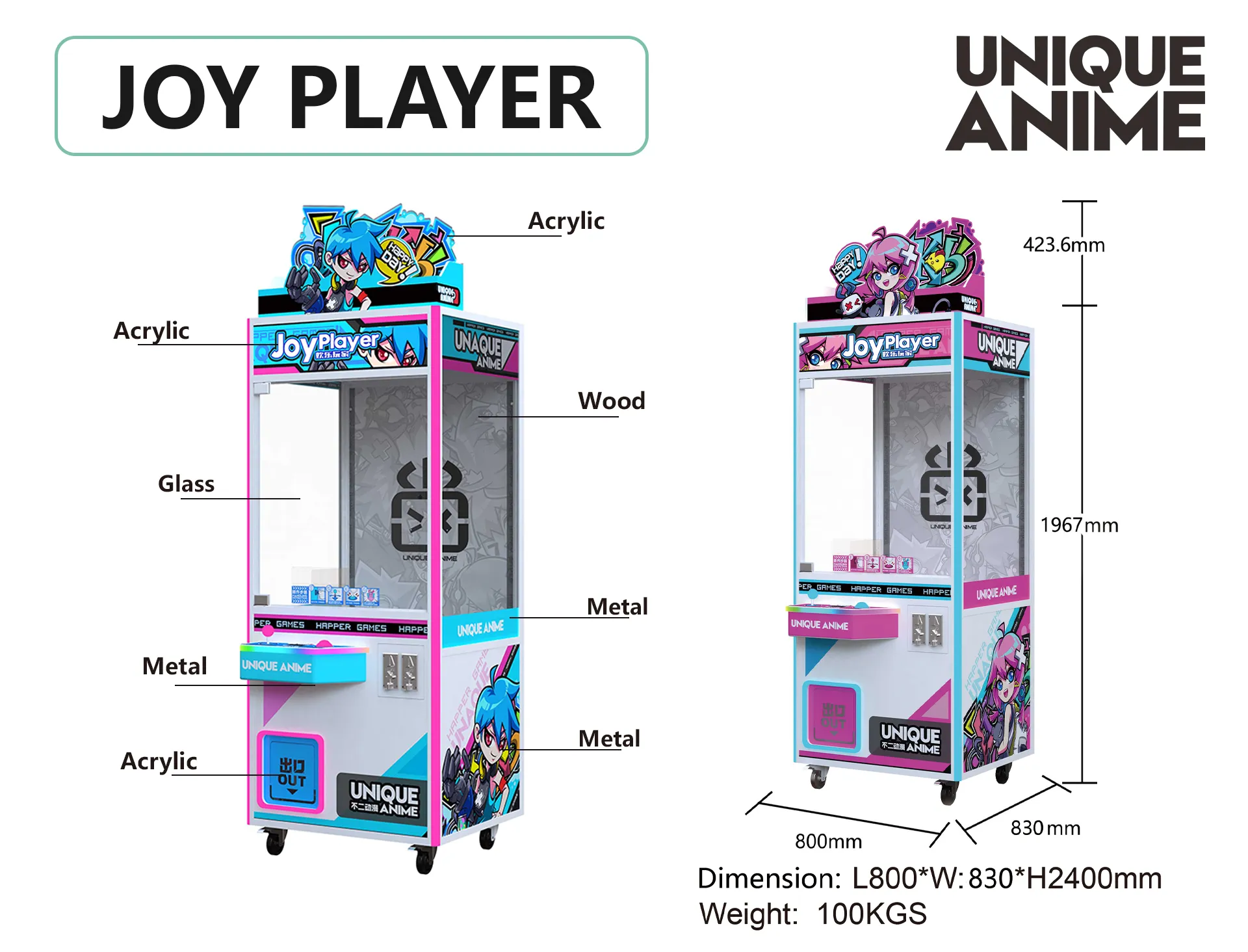 UAS-T1 Doll Crane Machine - Joy Player
