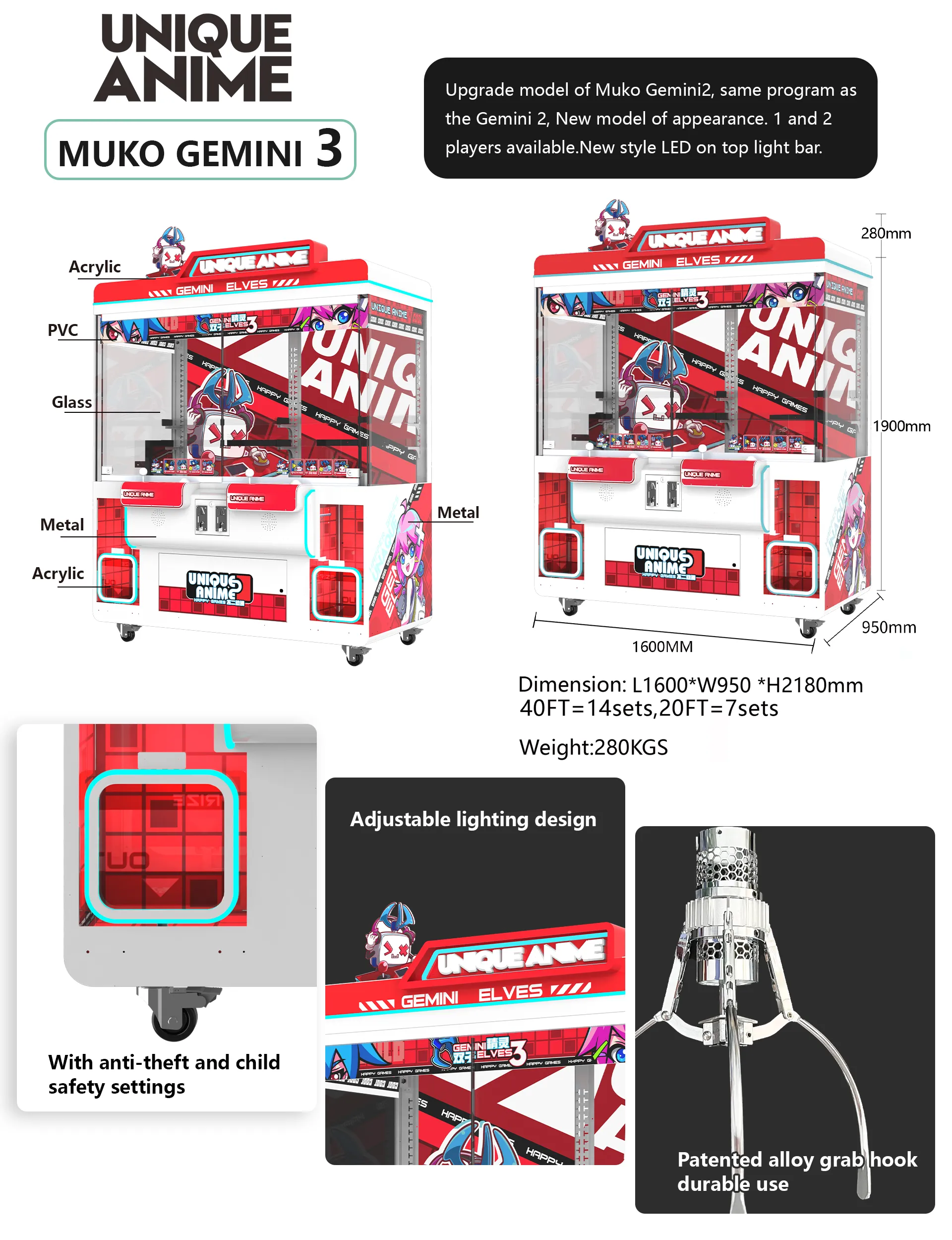 claw machine for sale,MUKO GEMINI 3,,claw game,mini claw machine,crane ...