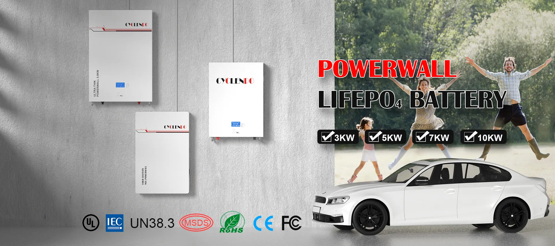 Cyclenpo ulltra thin 48v 100ah powerwall home battery