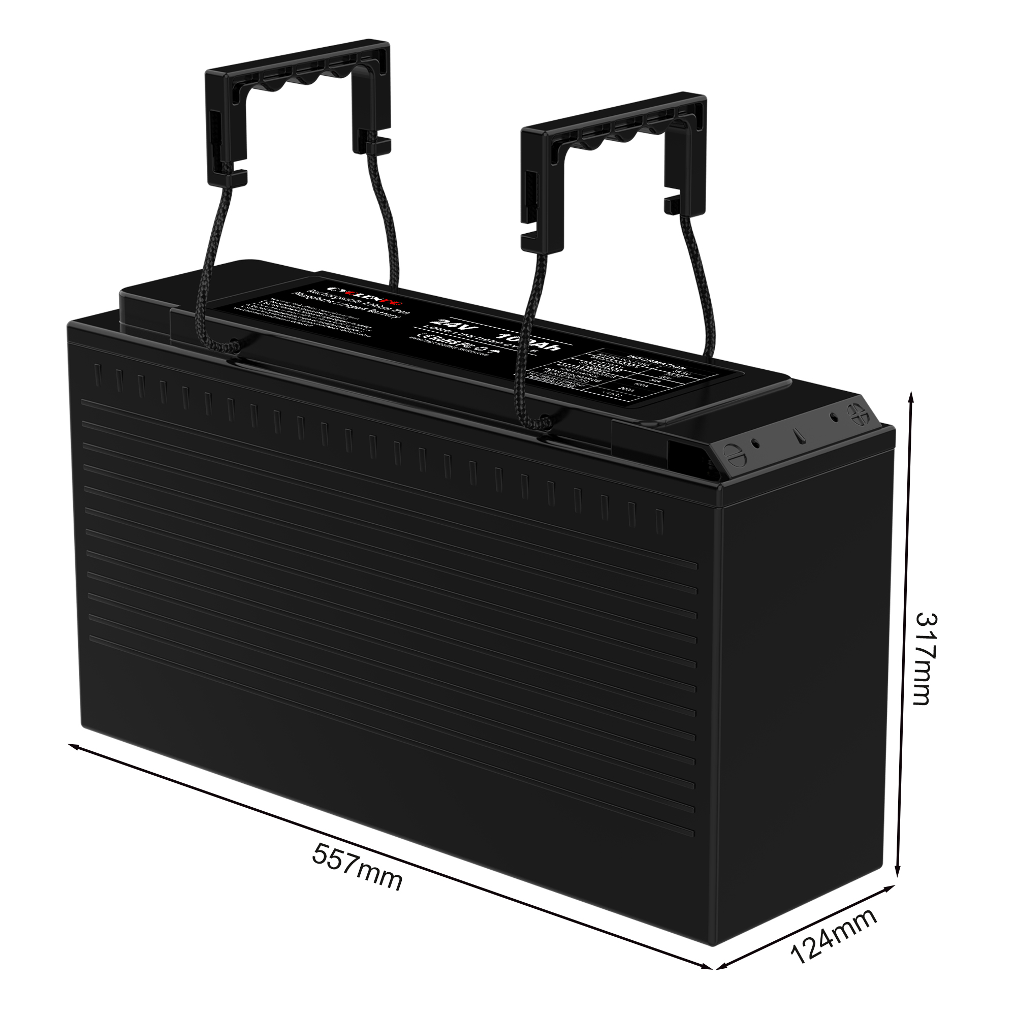 24V 100Ah Lithium battery with BMS For Marine