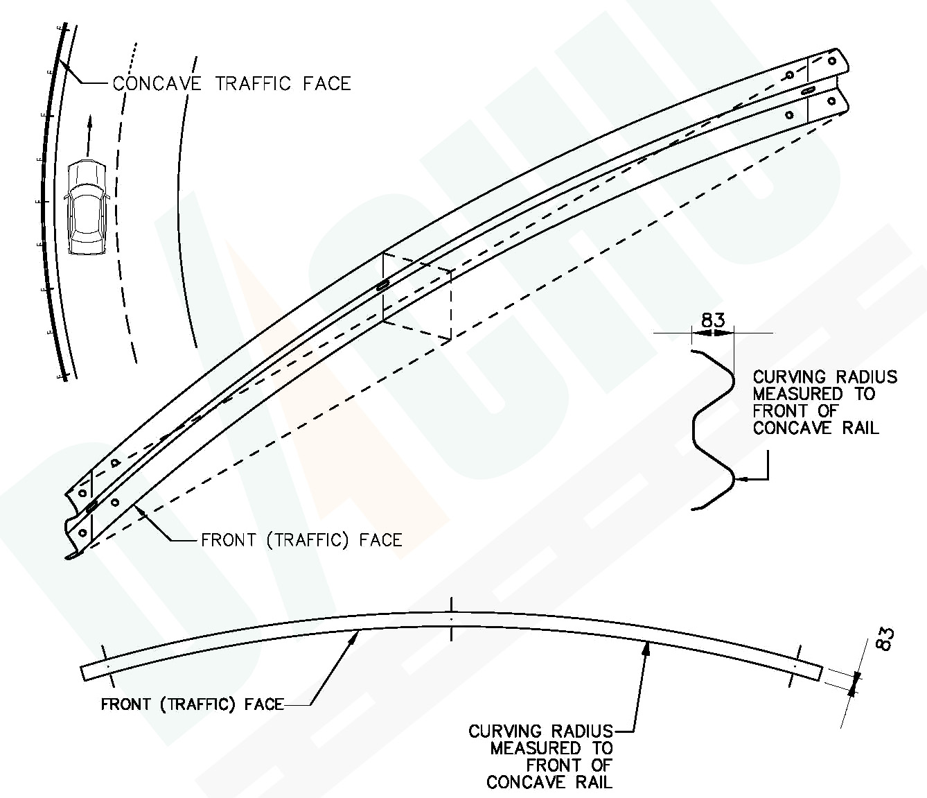 Customized W Beam Highway Guardrail