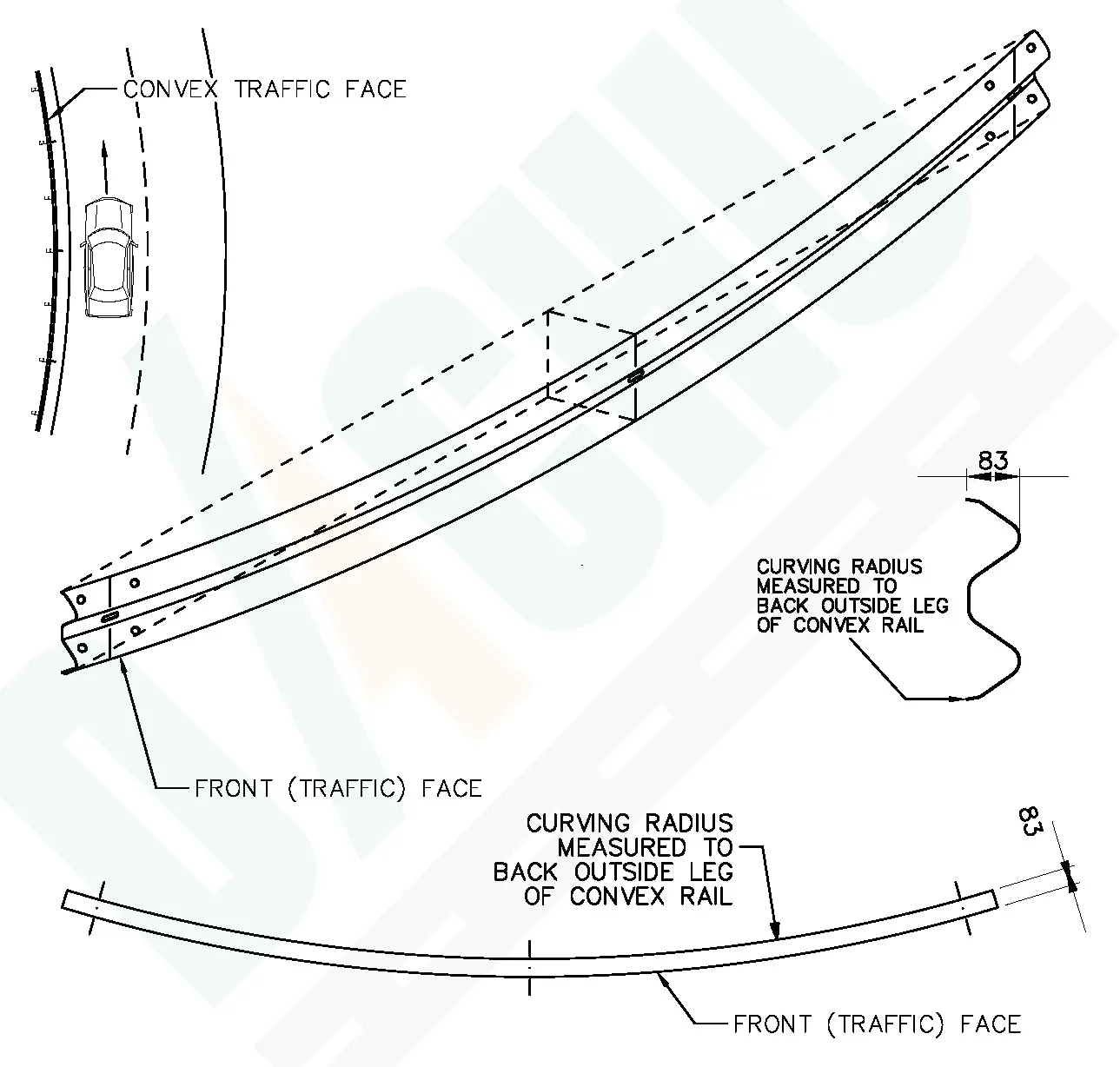 Customized W Beam Highway Guardrail
