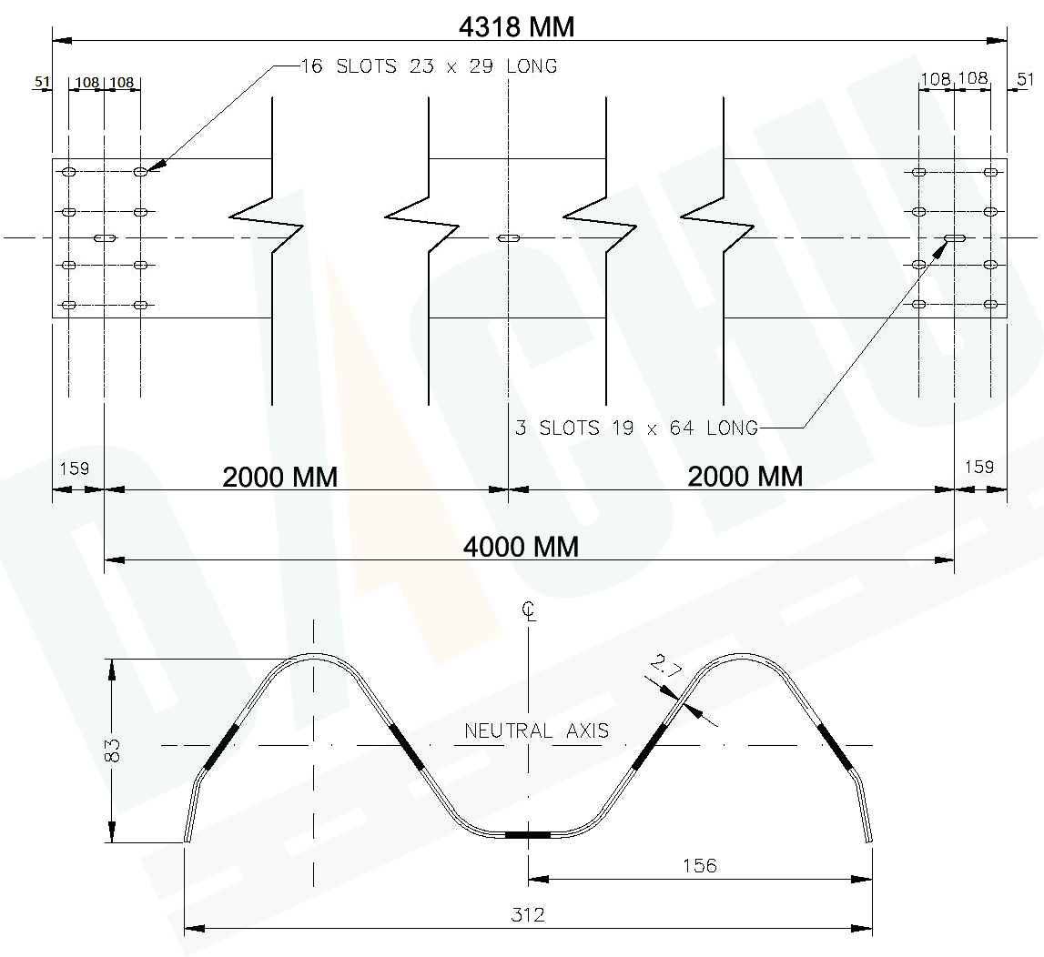 Customized W Beam Highway Guardrail