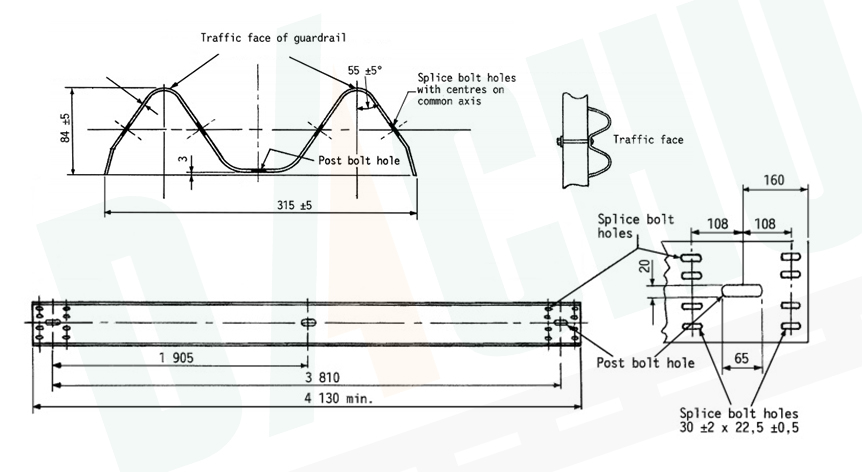 SANS 1350 W-Beam Highway Guardrail for Road Safety