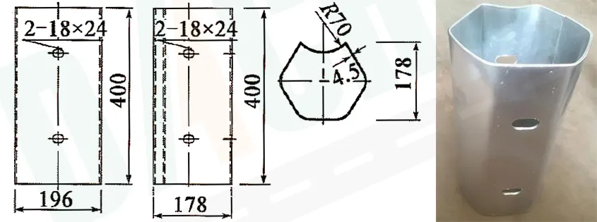 Highway Guardrail Spacer for Round Post