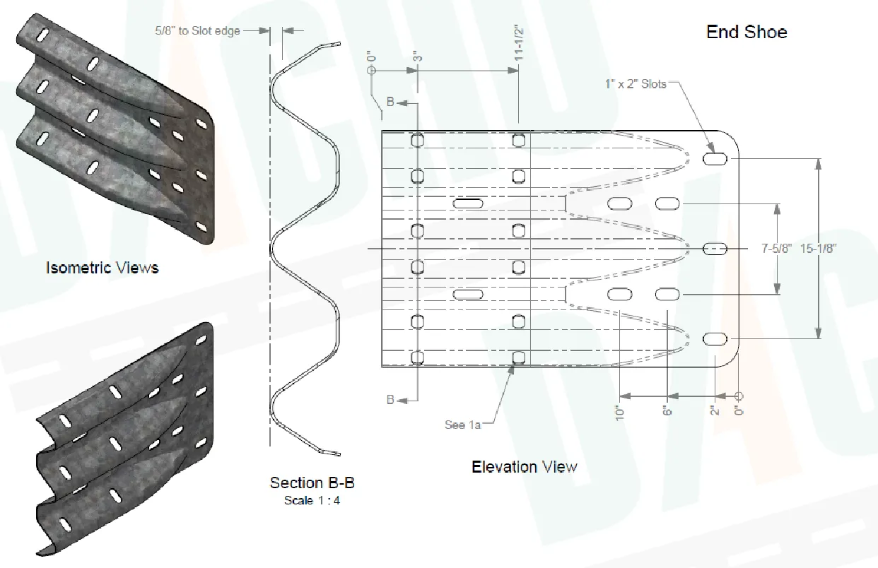 Bridge Terminal End for W Beam Highway Guardail