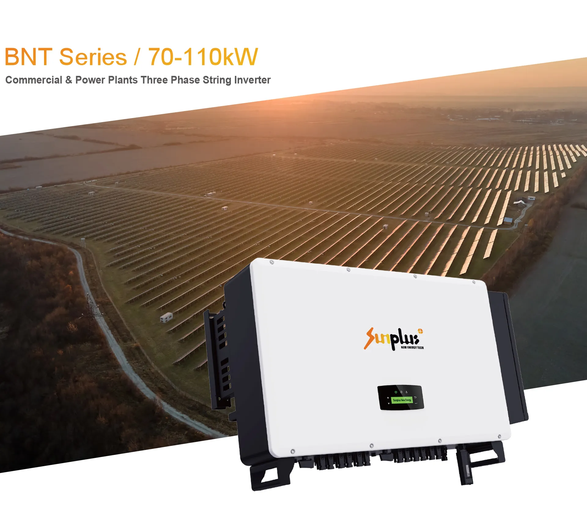 70-110kw Commercial & Power Plants Three Phase String Inverter