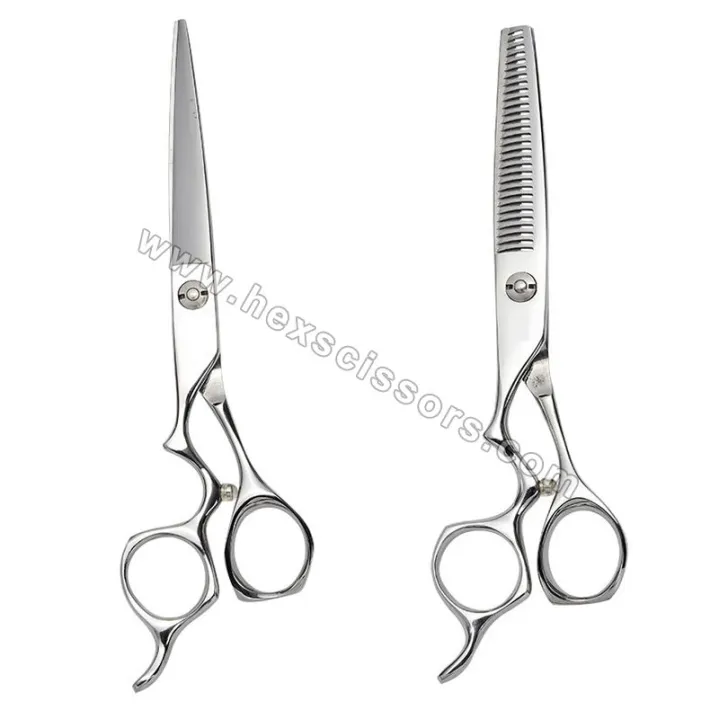 Left Handed Ergonomic Offset Hair Scissors Set
