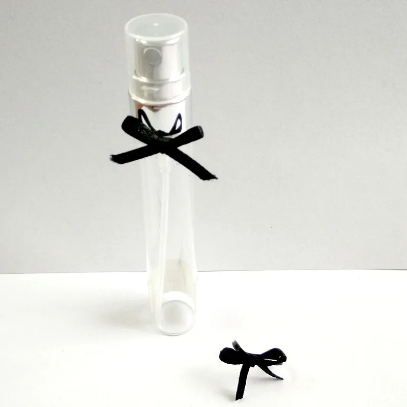 Custom Mini Black Satin Ribbon Bows with Elastic Loop.