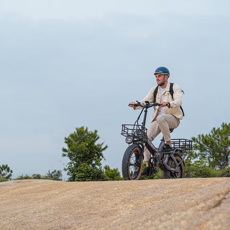 folding magnesium alloy frame e-bike, ebike with baskets