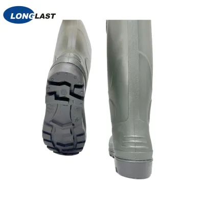 Green / Black PVC safety boots _ LL-5-07