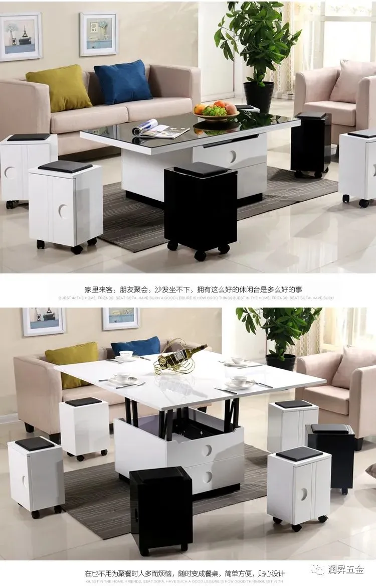 Multi-functional lifting is the correct way to open a modern coffee table!