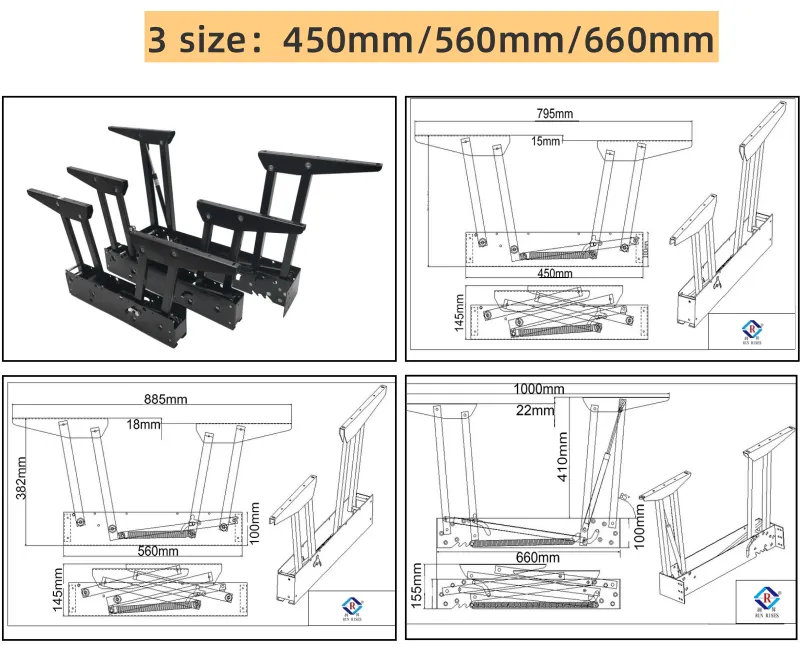 Lift Up Extension Coffee Table Mechanism B12-2H